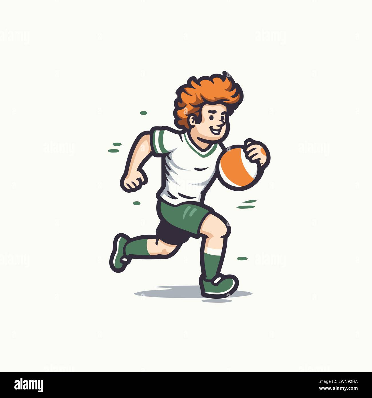 Illustration of a boy playing rugby on a white background. Vector Stock ...