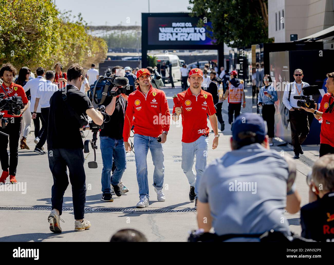 Bahrain. 01st Mar, 2024. BAHRAIN - Carlos Sainz (Ferrari) and Charles ...