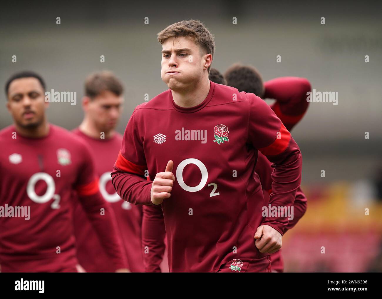 England's Tommy Freeman during a training session at the LNER Community ...