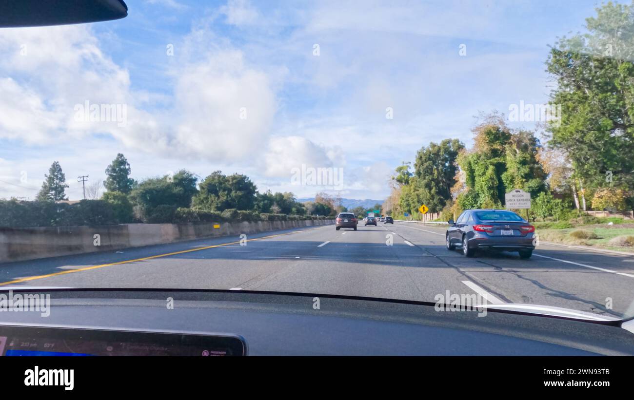 Cloudy Winter Day on HWY 101, Santa Barbara Stock Photo - Alamy