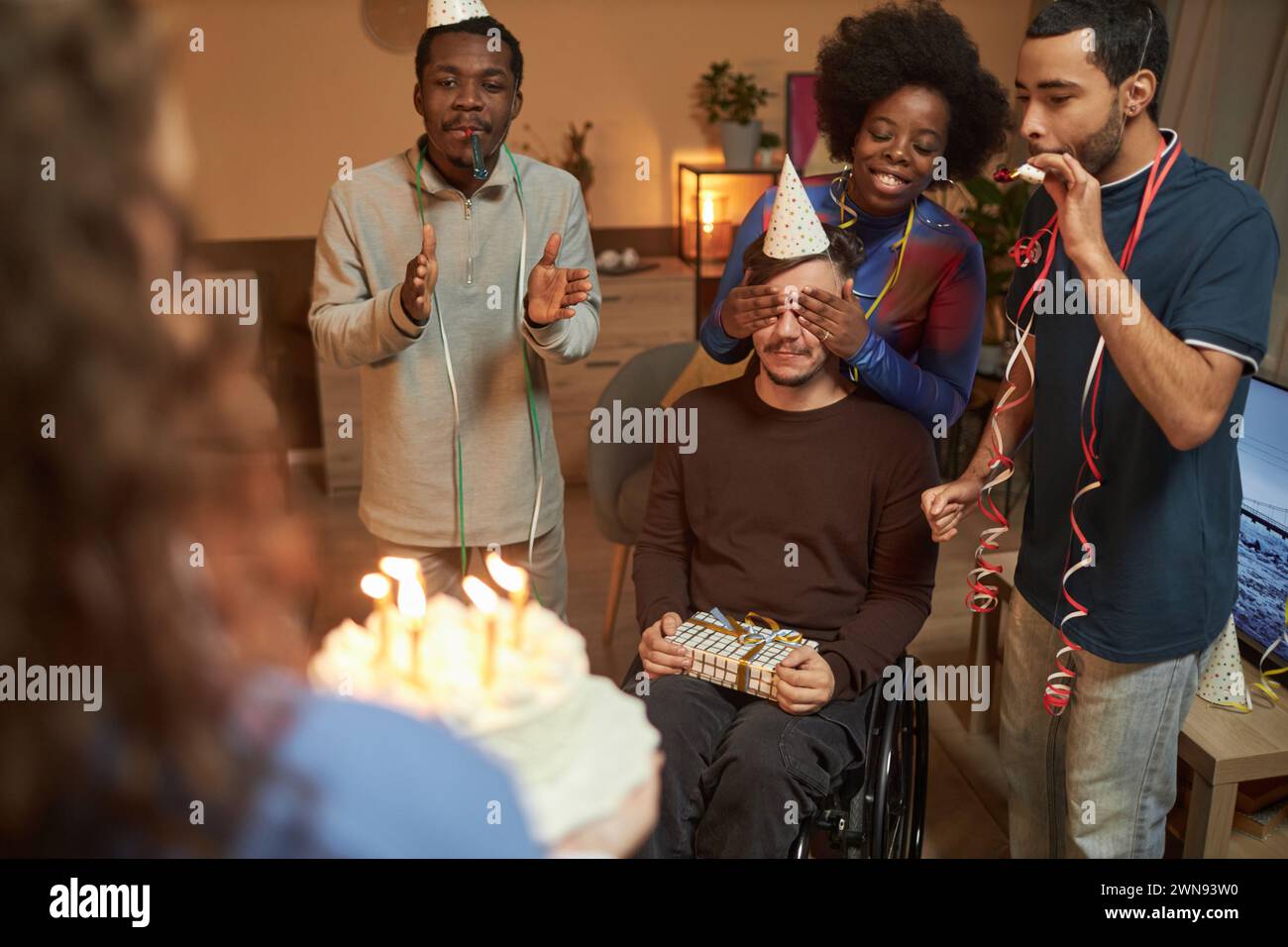 Birthday party for young man with disability using wheelchair and ...