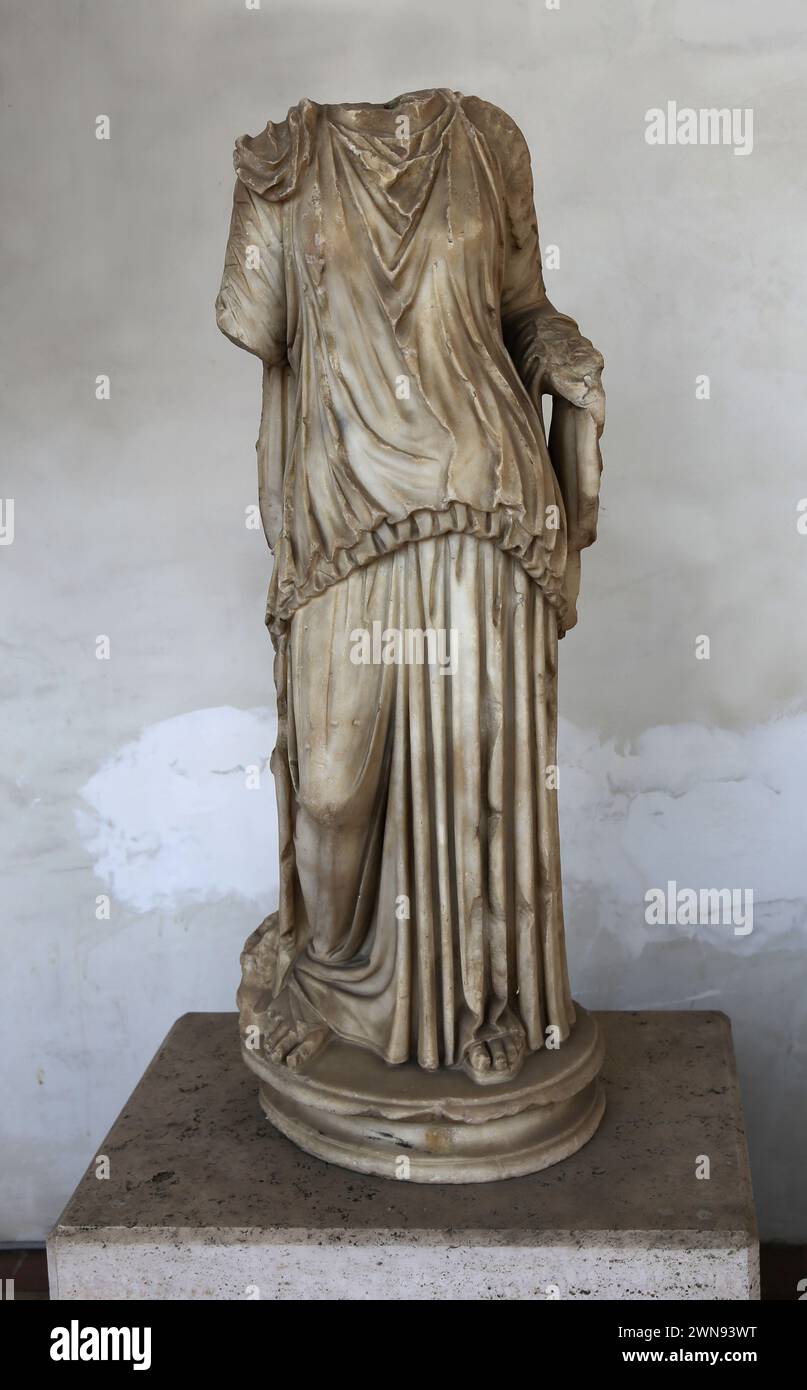 Statue of Fortune with remains of a rudder by the right foot. Marble ...