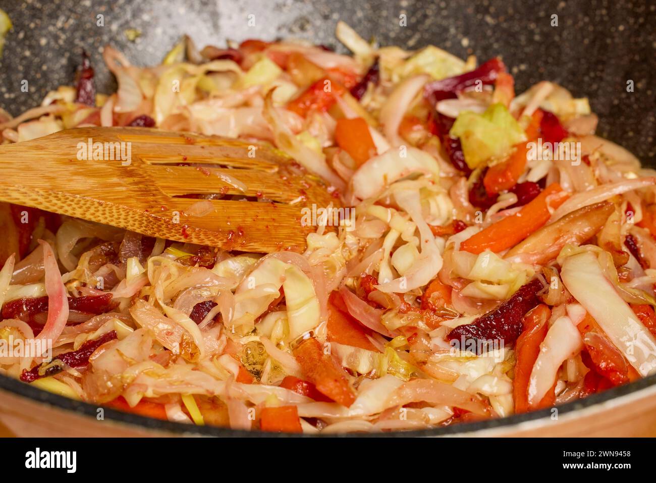 vegetables cut into strips for cooking in the pan Stock Photo - Alamy
