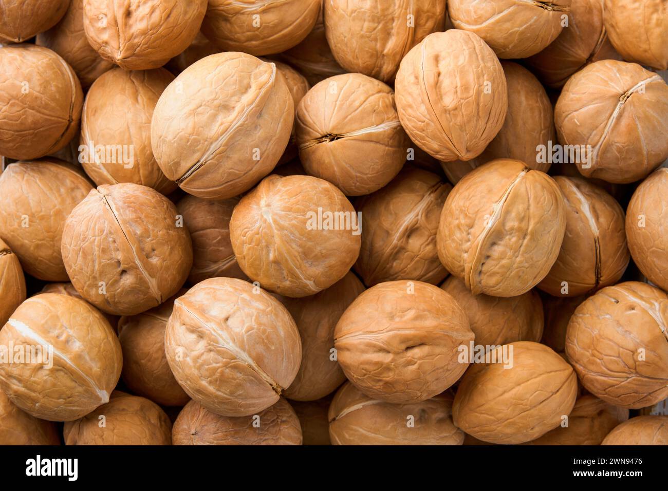 Walnut nuts texture. Food background. Top view. Close up Stock Photo ...