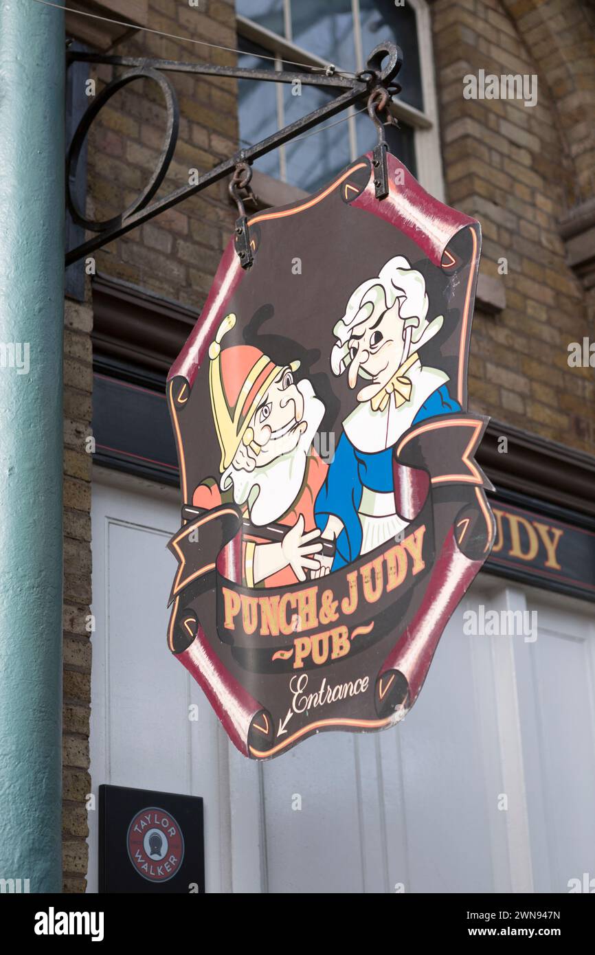 UK, London, Punch & Judy pub sign Stock Photo - Alamy