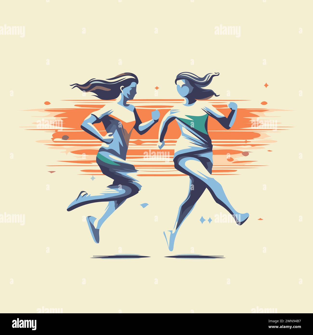Girls running Stock Vector Images - Alamy