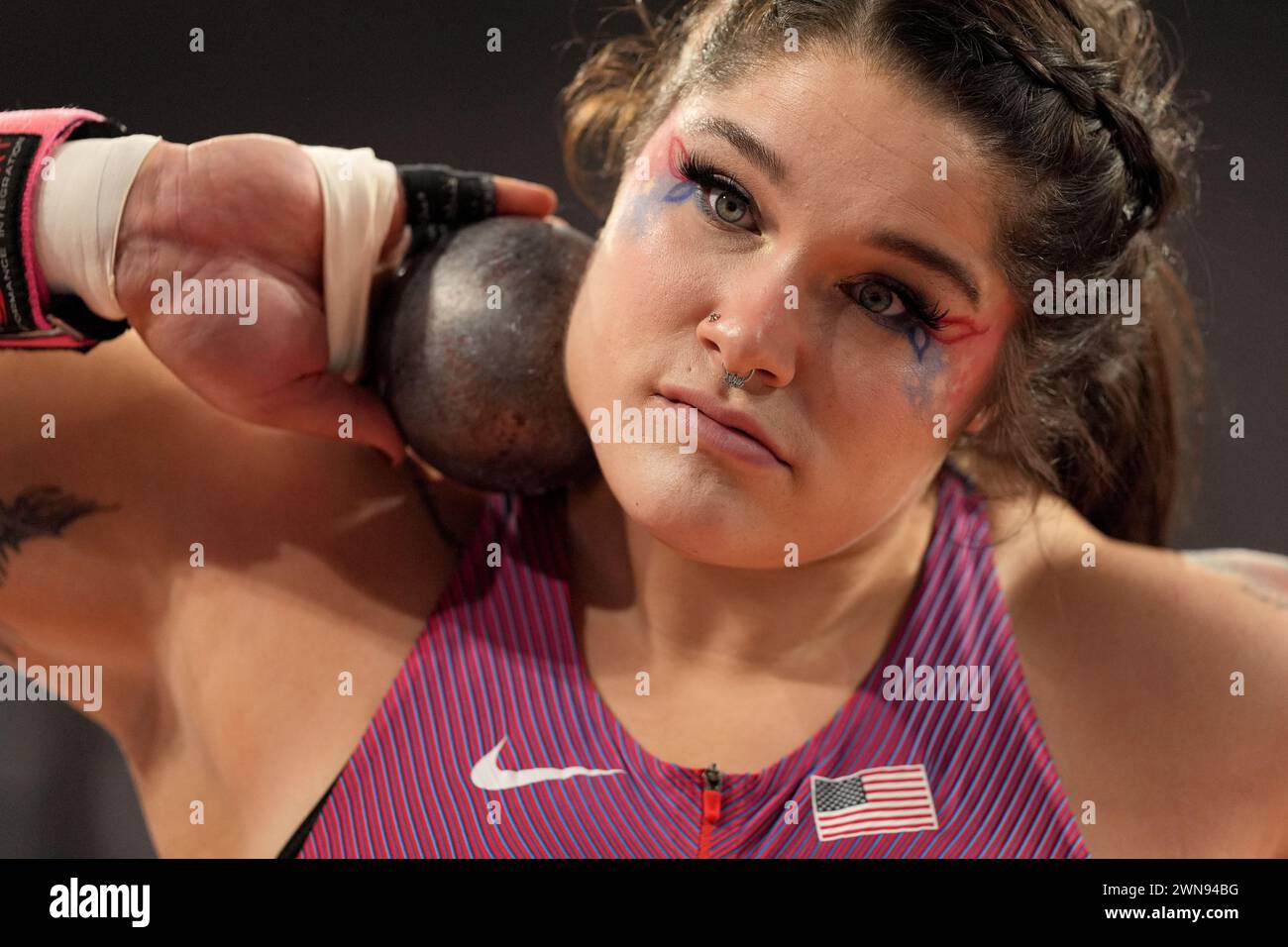 USA's Chase Jackson in action during the Women's Shot Put during day ...