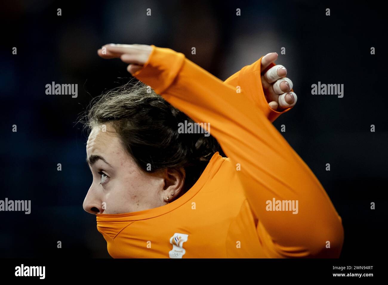 GLASGOW - Jorinde van Klinken, in action during the shot put final on ...