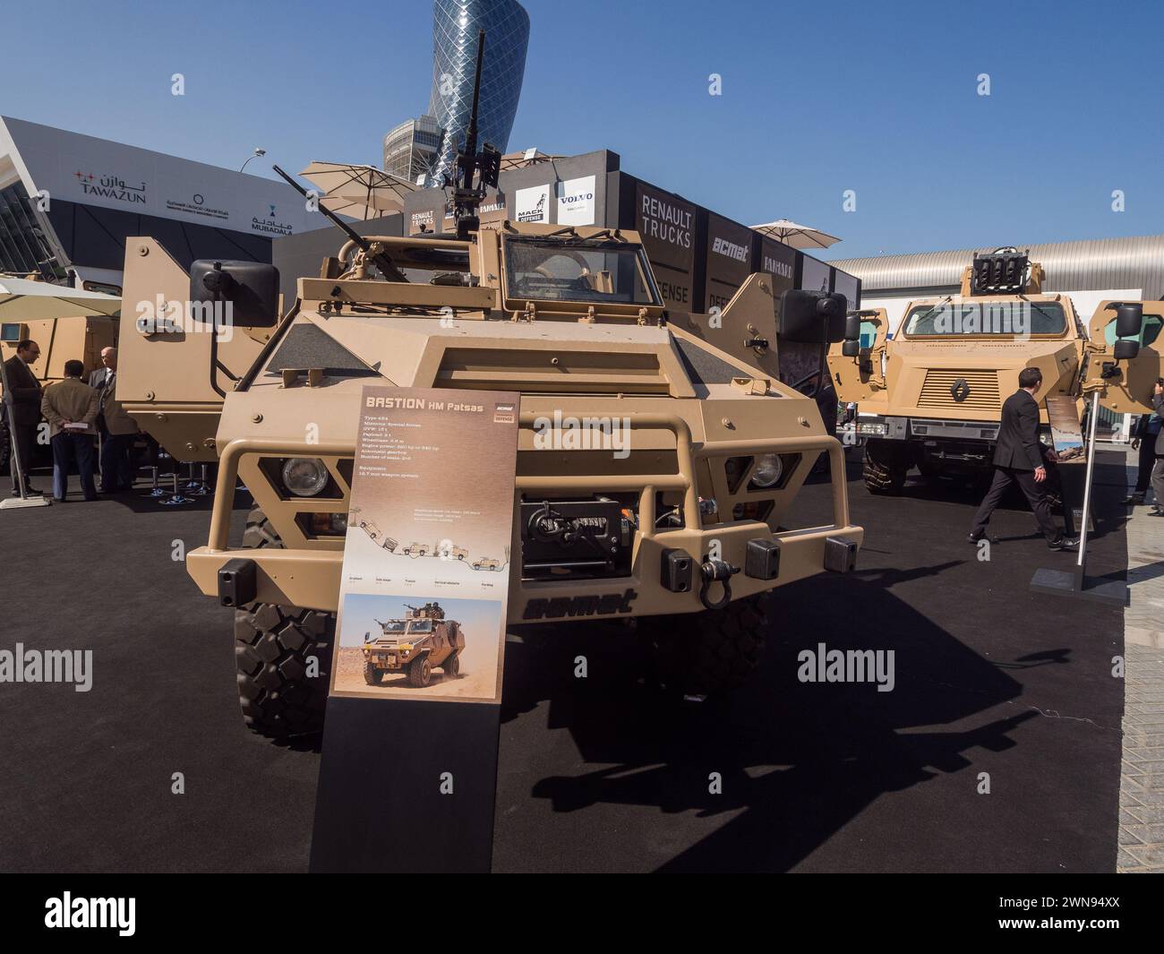 Abu Dhabi, UAE - Feb.25.2015: ACMAT Bastion armoured personnel carrier ...