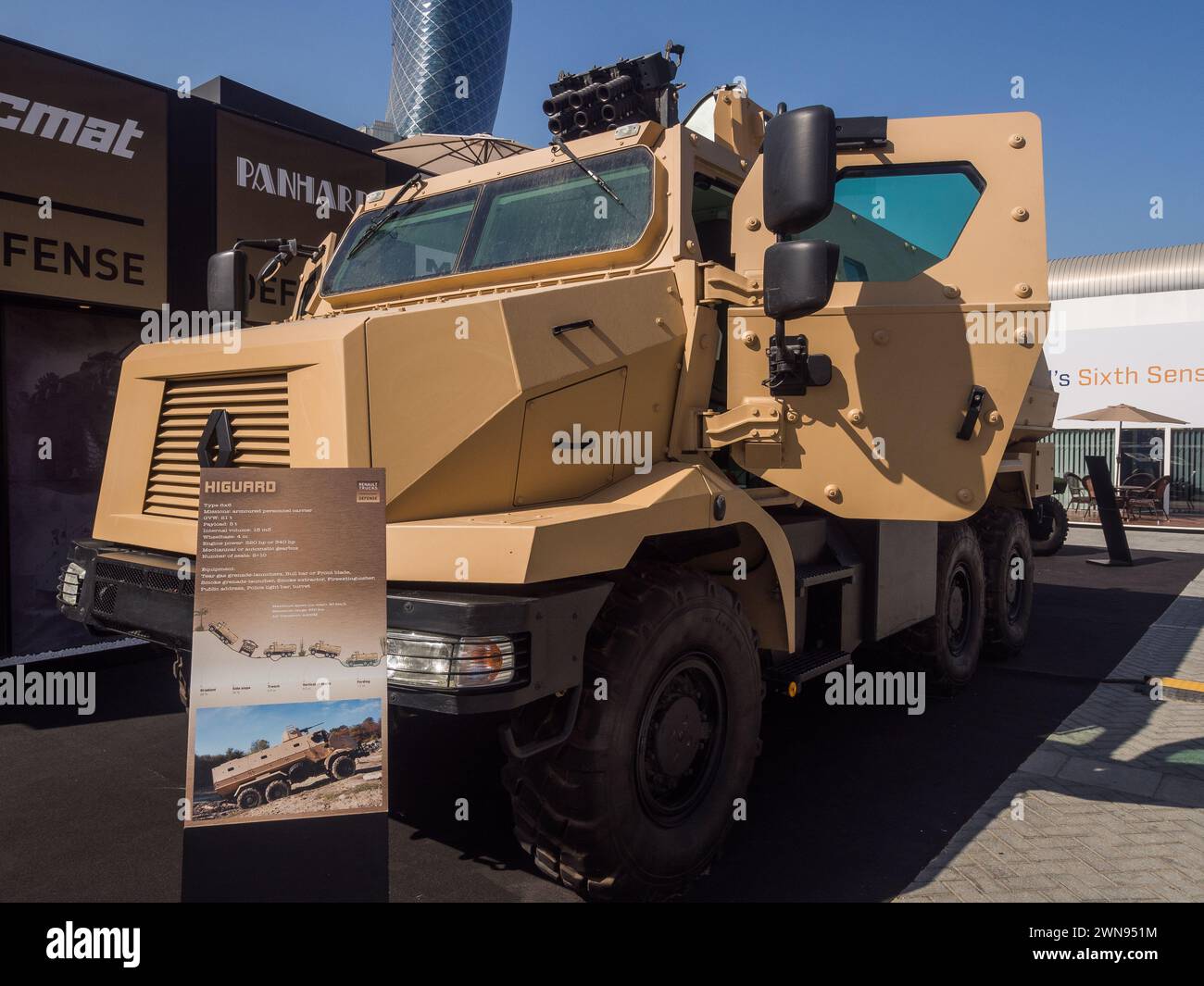 Abu Dhabi, UAE - Feb.25.2015: Renault Trucks Defense Higuard is a high ...