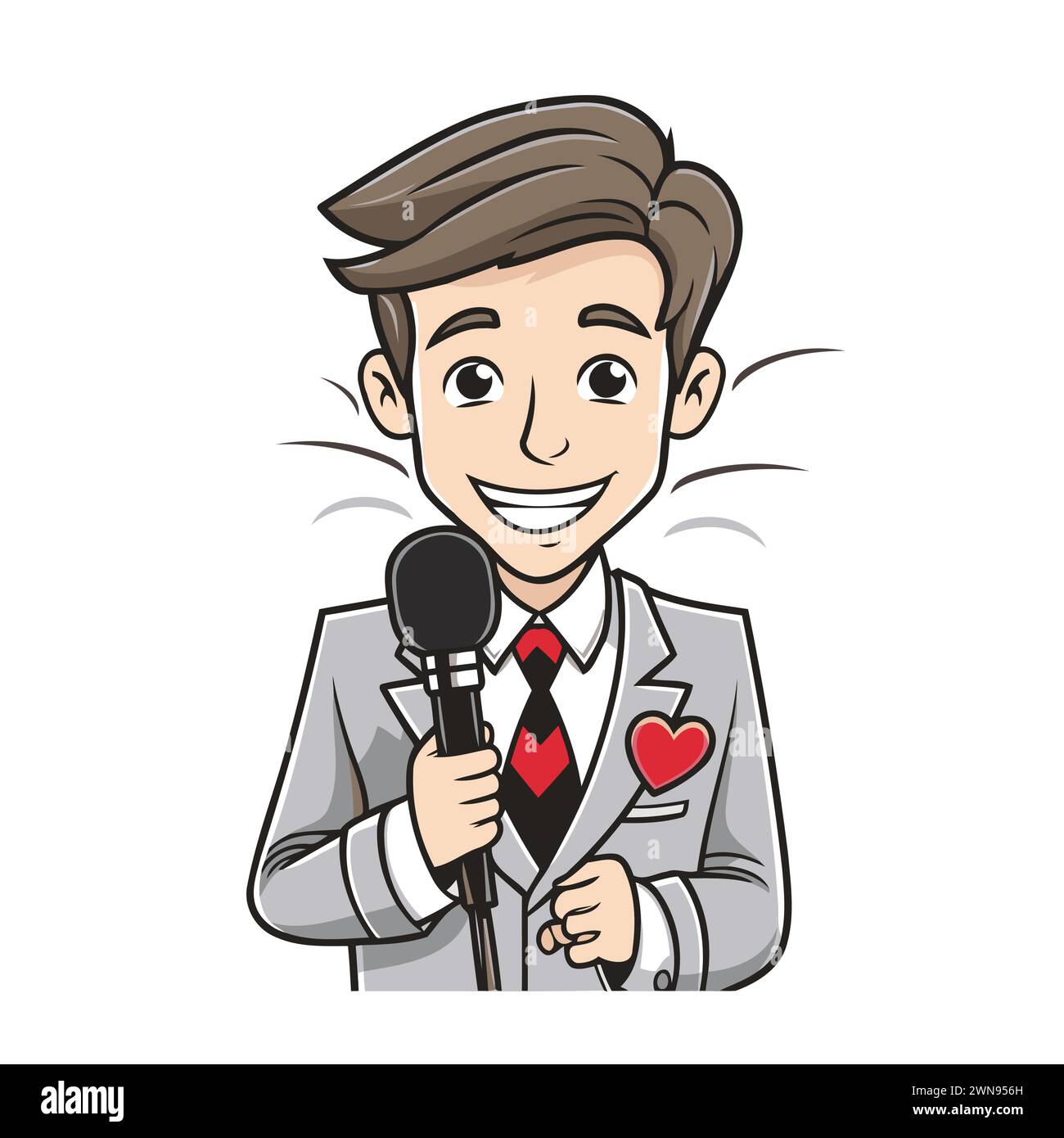 Man singing while holding a microphone Stock Vector Images - Alamy