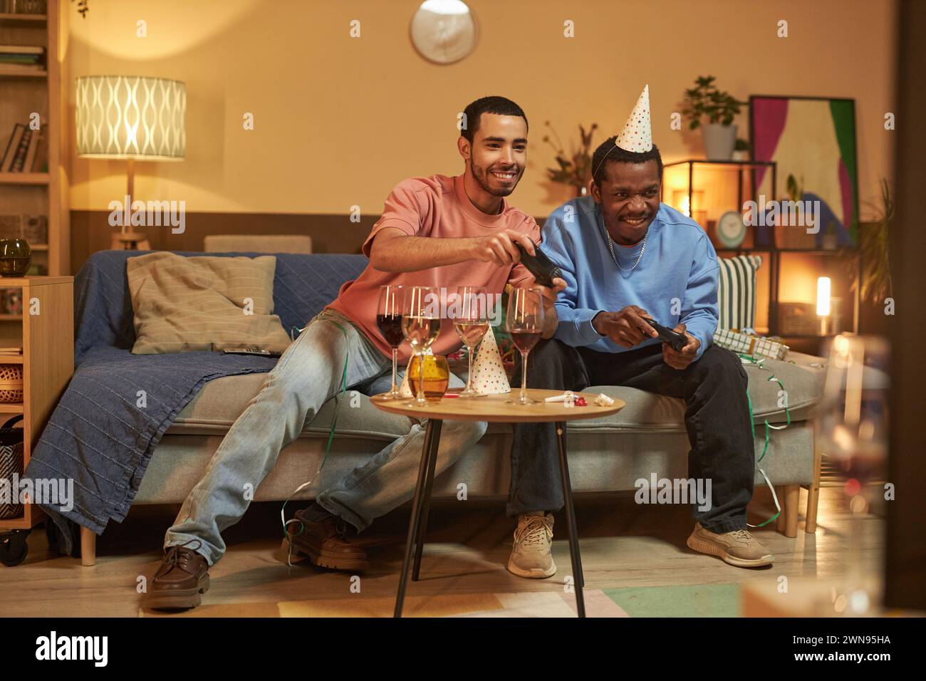Two men enjoy cozy hi-res stock photography and images - Alamy