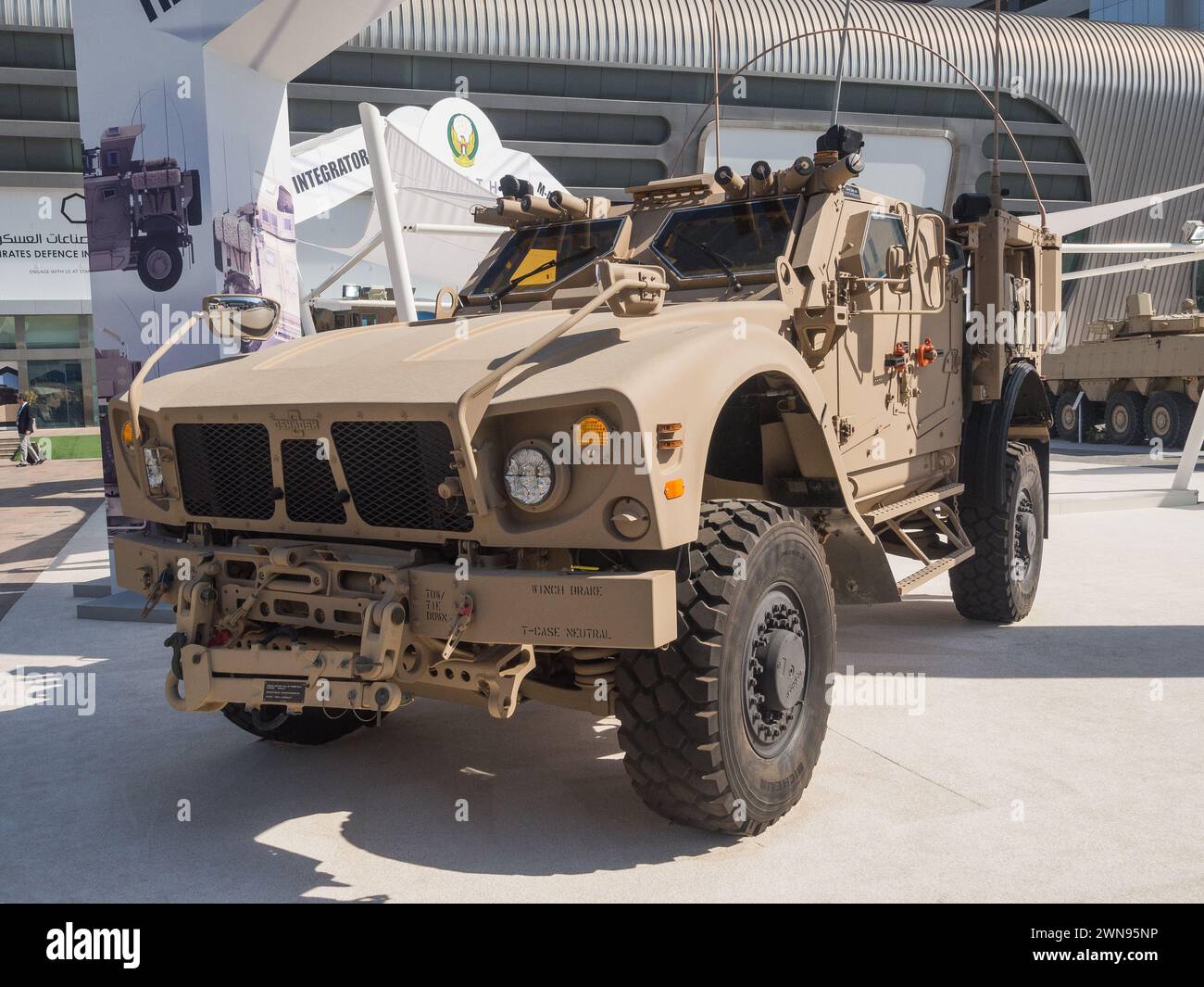 Abu Dhabi, UAE - Feb.25.2015: Oshkosh M-ATV (MRAP All Terrain Vehicle) at IDEX 2015 Stock Photo ...