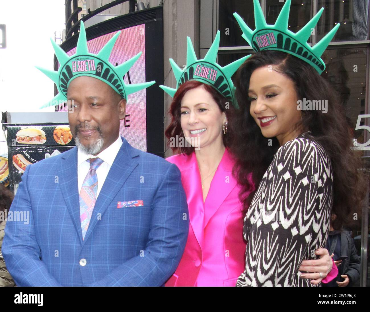 Newark, NY, USA. 28th Feb, 2024. Wendell Pierce, Carrie Preston and ...