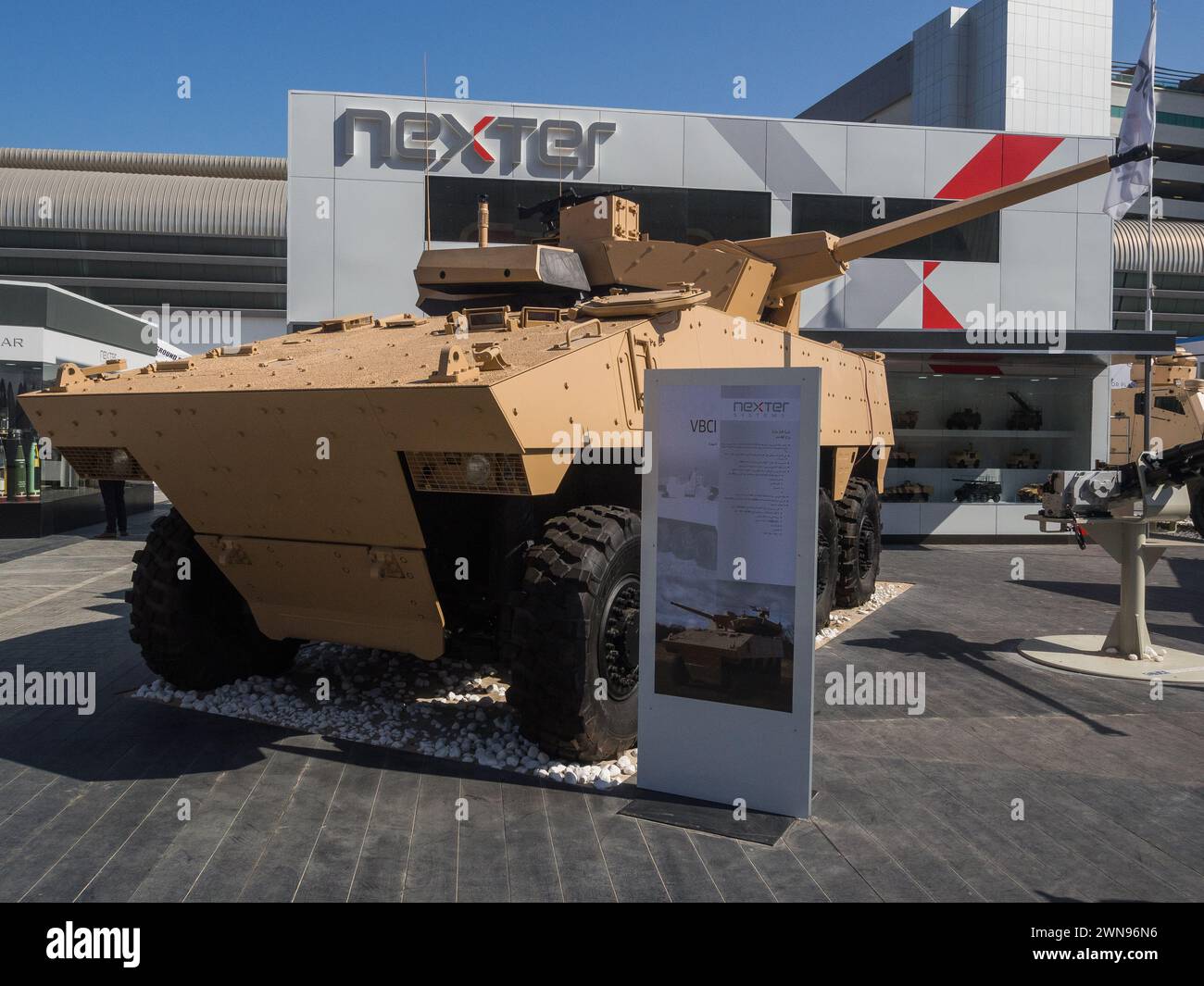 Abu Dhabi, UAE - Feb.25.2015: Nexter VBCI 8x IFV (Infantry Fighting Vehicle) with T40 turret ...