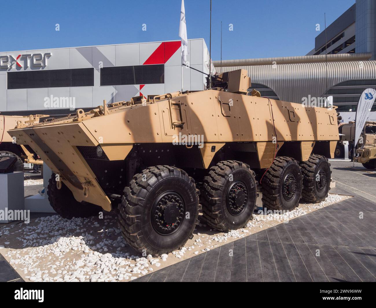 Abu Dhabi, UAE - Feb.25.2015: Nexter VBCI 8x8 IFV (Infantry Fighting Vehicle) at IDEX 2015 Stock ...