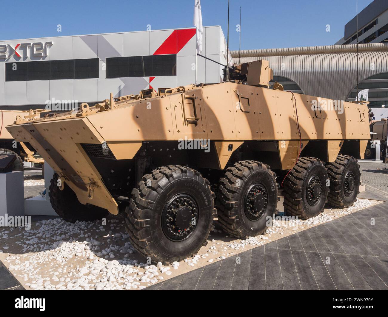 Abu Dhabi, UAE - Feb.25.2015: Nexter VBCI 8x8 IFV (Infantry Fighting Vehicle) at IDEX 2015 Stock ...