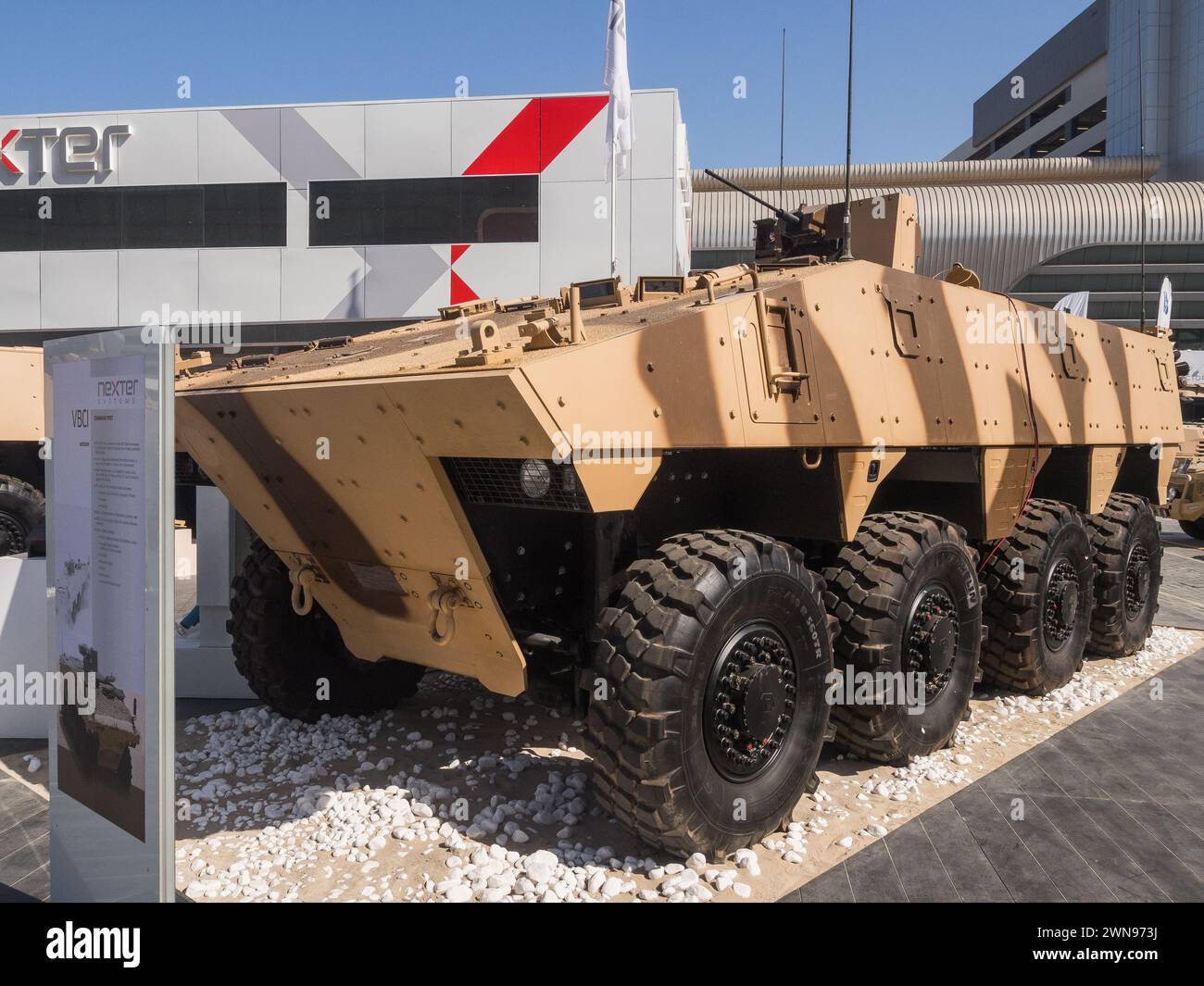 Abu Dhabi, UAE - Feb.25.2015: Nexter VBCI 8x8 IFV (Infantry Fighting Vehicle) at IDEX 2015 Stock ...