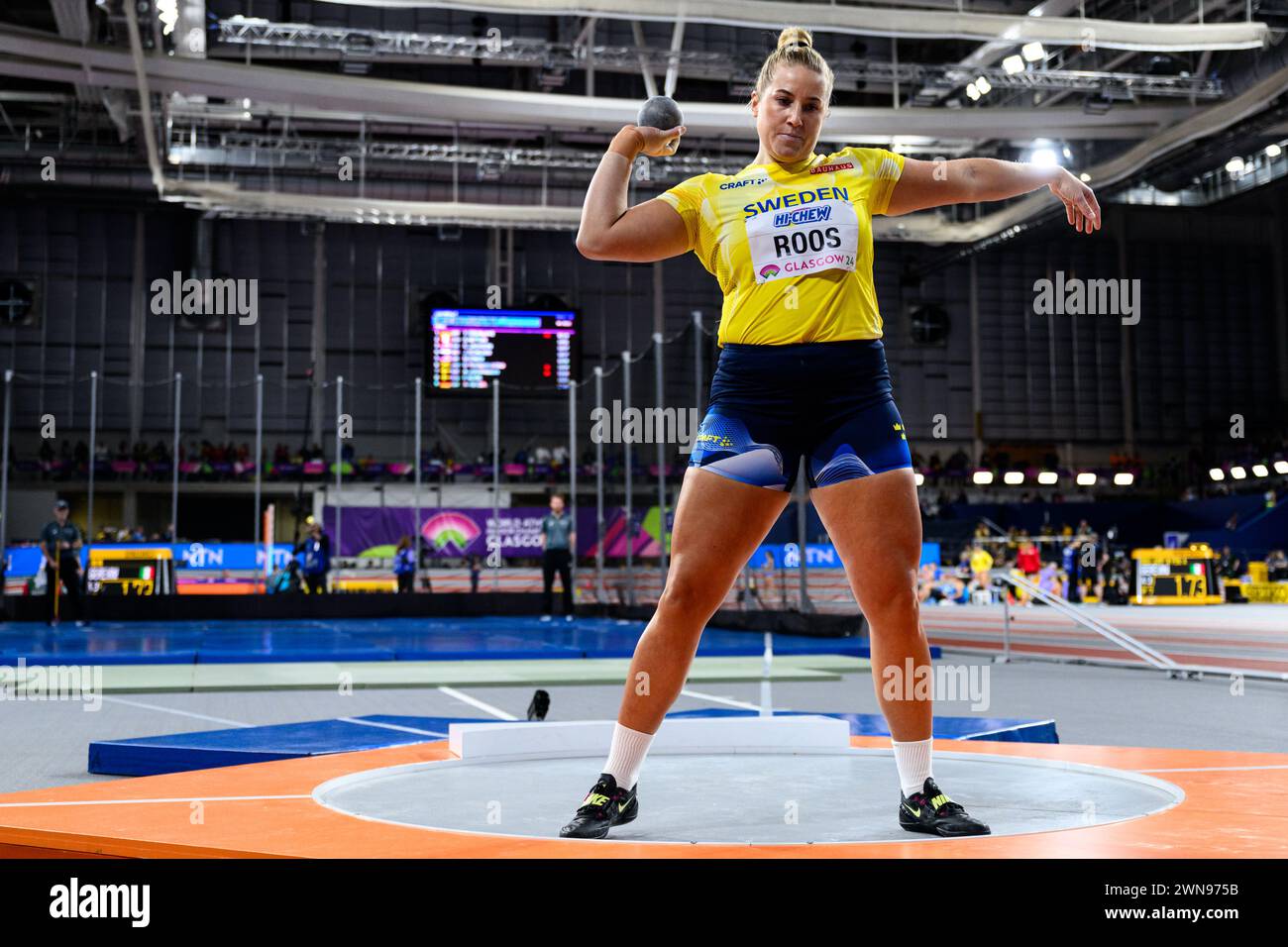 Fanny Roos of, Sweden. , . competes in Women's Shot Put during day 1 of ...