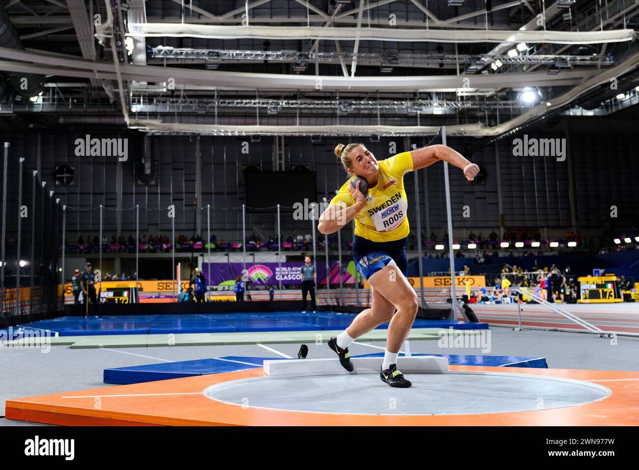 Fanny Roos of, Sweden. , . competes in Women's Shot Put during day 1 of ...