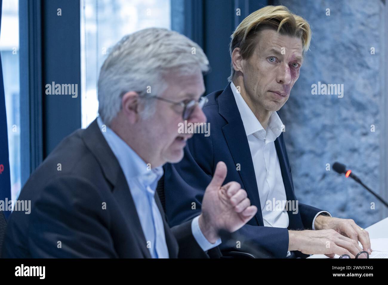Brussels, Belgium. 01st Mar, 2024. Bpost CFO Philippe Dartienne and ...