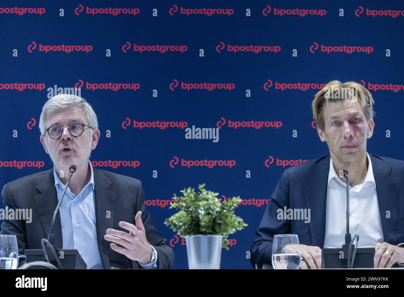 Brussels, Belgium. 01st Mar, 2024. Bpost CFO Philippe Dartienne and ...