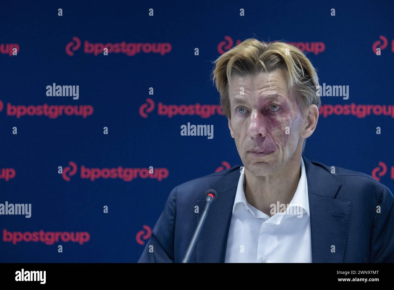 Brussels, Belgium. 01st Mar, 2024. Bpost CEO Chris Peeters pictured ...