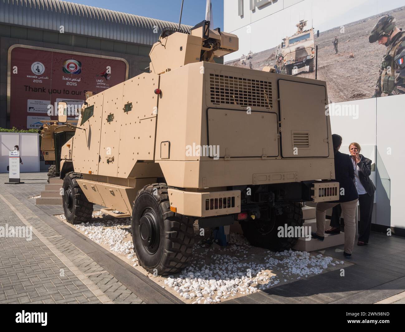 Abu Dhabi, UAE - Feb.25.2015: Aravis 4x4 protected vehicle with a ...