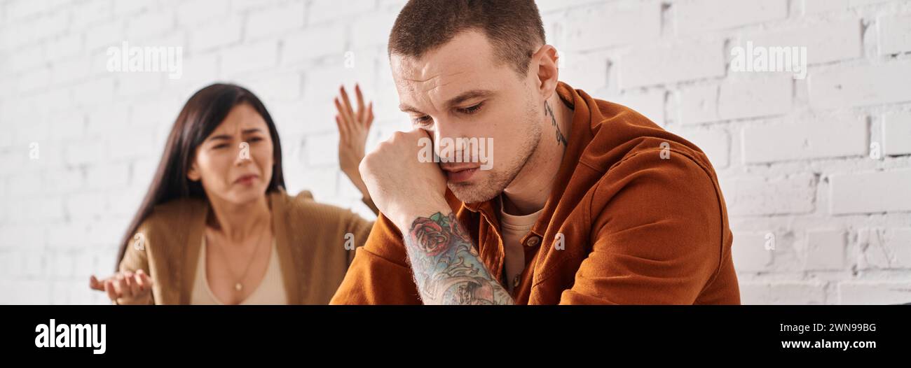 Stressed caucasian family couple hi-res stock photography and images ...