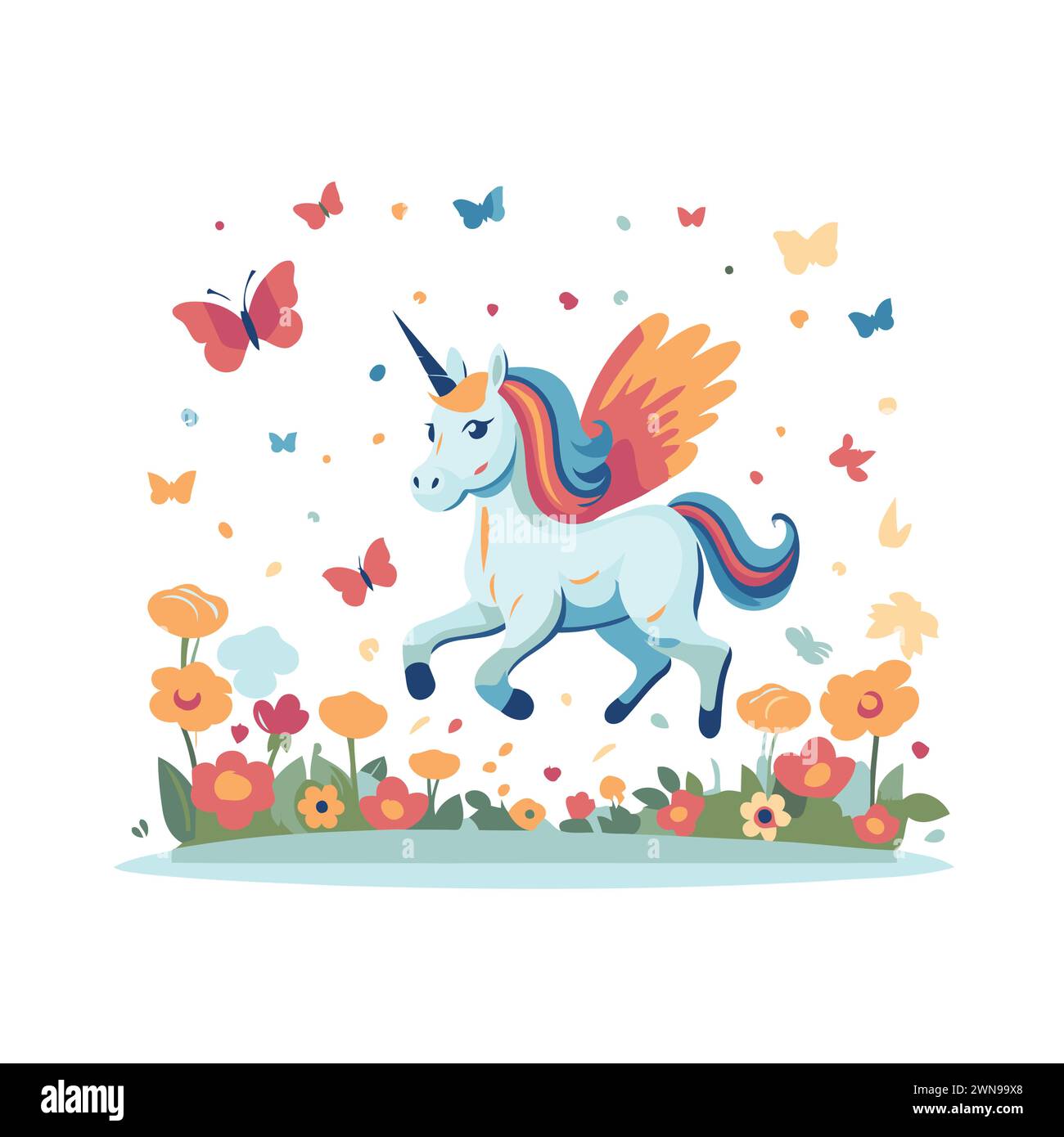 Horse running flowers Stock Vector Images - Alamy
