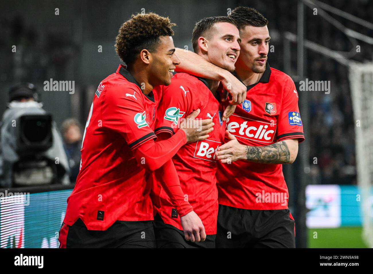 Saint Etienne, France. 29th Feb, 2024. Benjamin BOURIGEAUD of Rennes ...