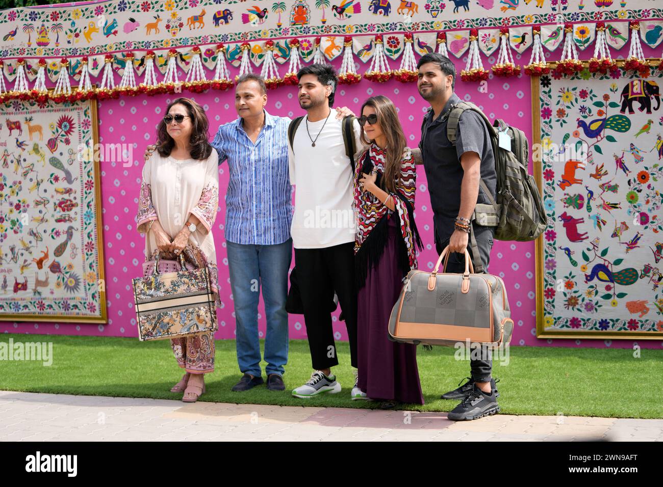 Anil Ambani, businessman and brother of Mukesh Ambani, second left ...