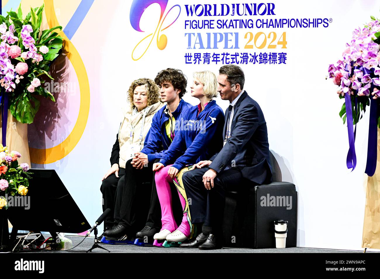 Elizabeth TKACHENKO & Alexei KILIAKOV (ISR), at Kiss & Cry, during ...