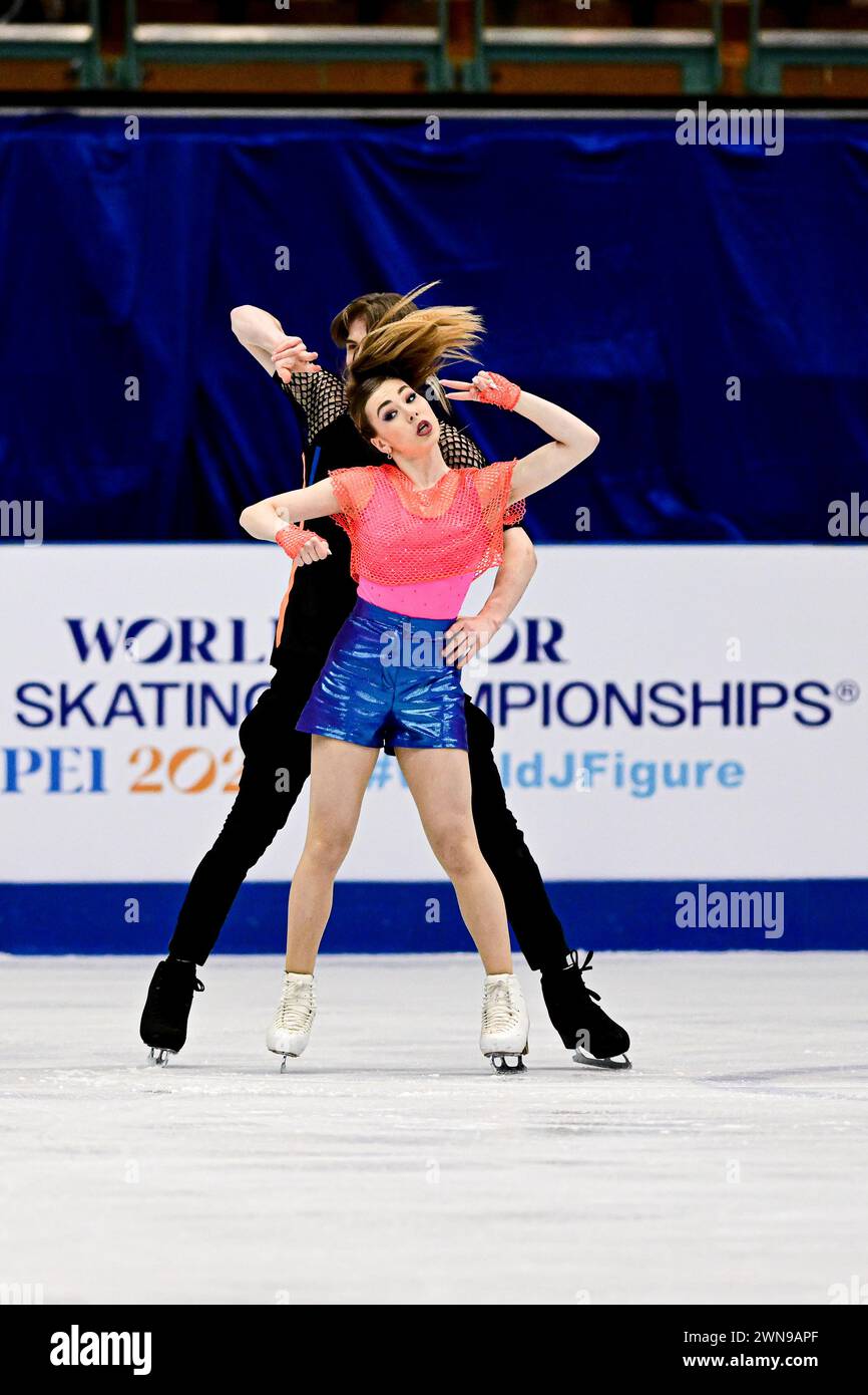 Iryna PIDGAINA & Artem KOVAL (UKR), during Junior Ice Dance Rhythm ...