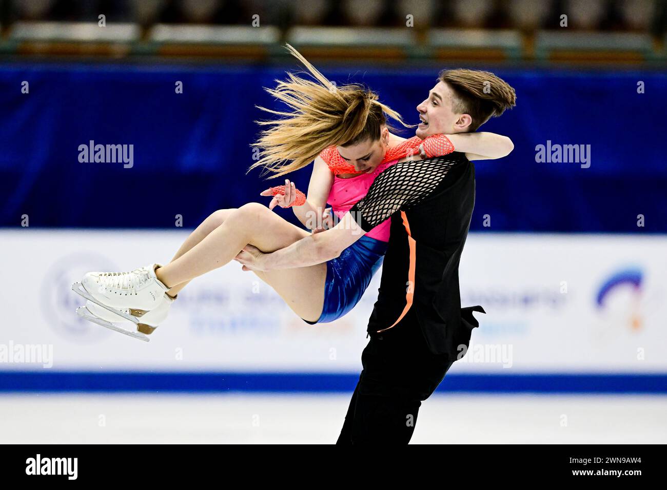 Iryna PIDGAINA & Artem KOVAL (UKR), during Junior Ice Dance Rhythm ...