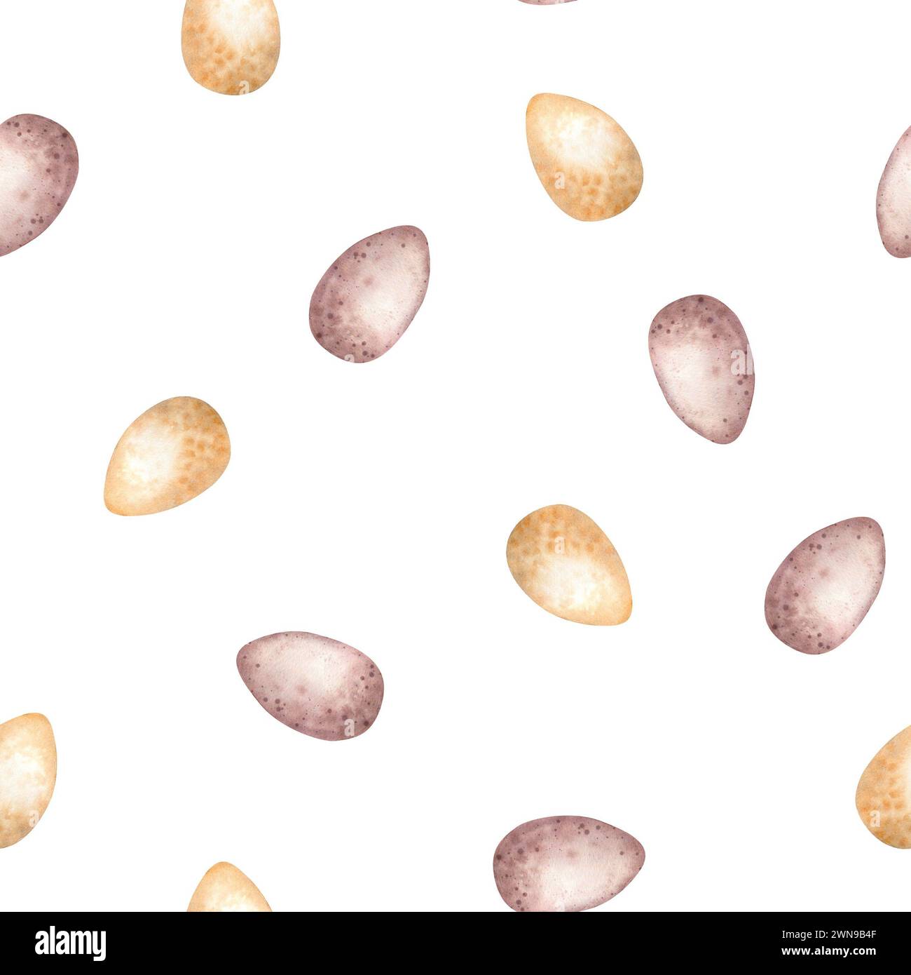 Easter eggs seamless pattern watercolor illustration isolated on white ...