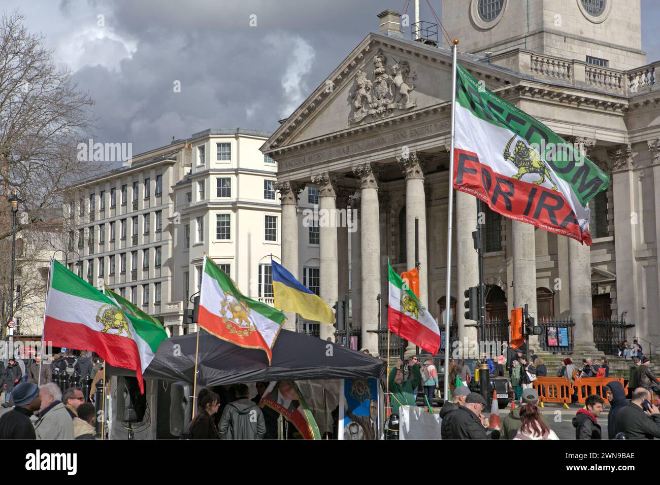 Freedom for Iran demonstration in Trafalgar Square, London Stock Photo ...