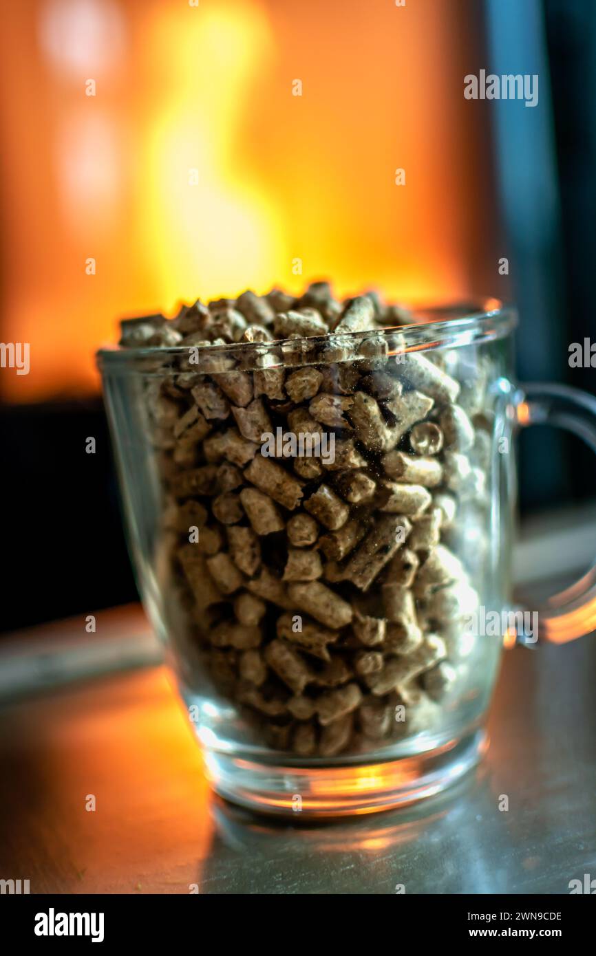 Compressed wood pellet biofuel home hi-res stock photography and images ...