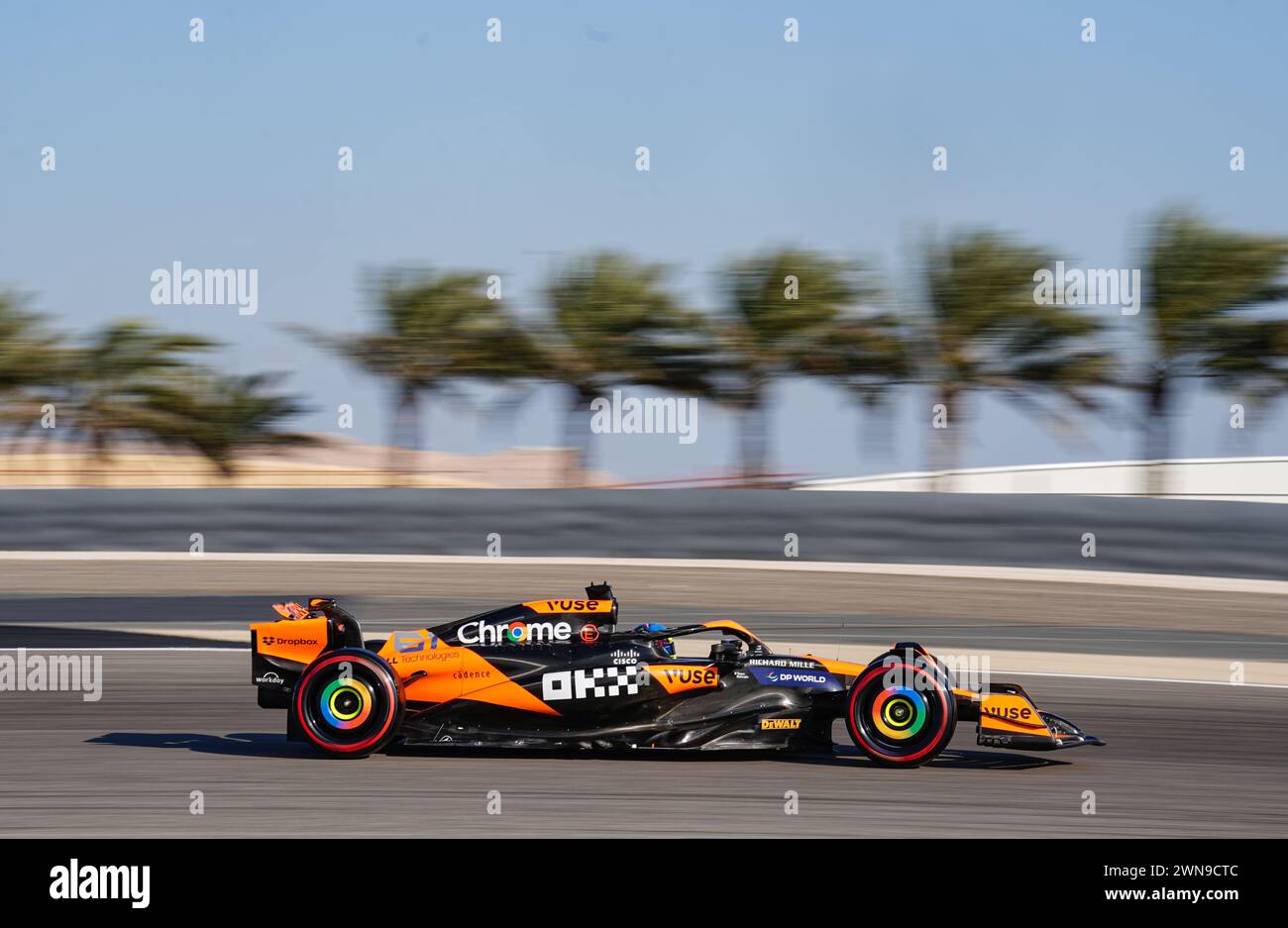 McLaren's Oscar Piastri during Practice 3 at the Bahrain International ...