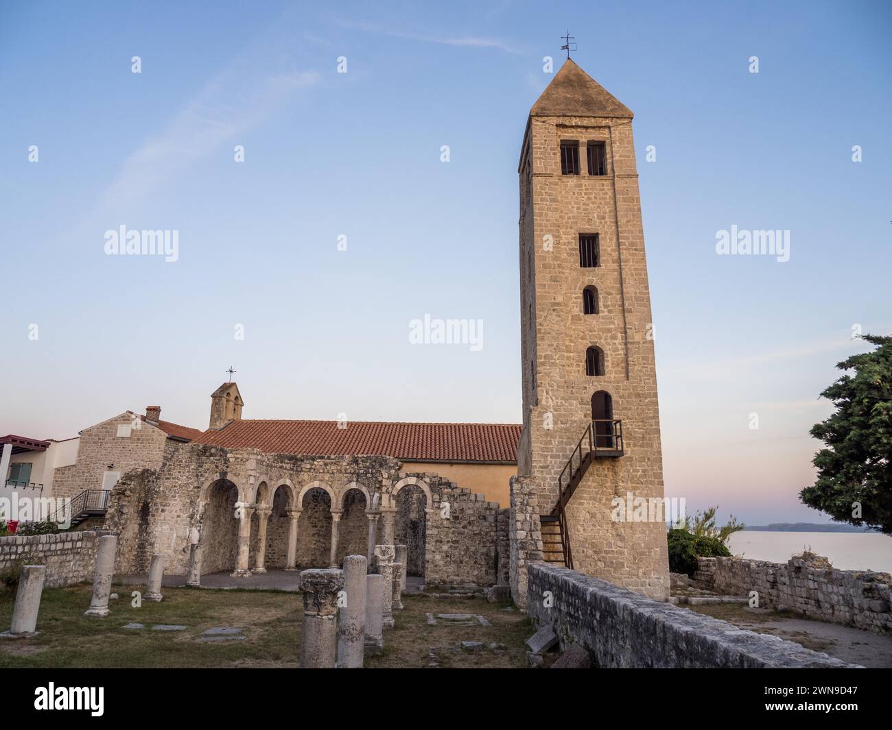 Ruins and bell tower of the Basilica of St John the Evangelist, Old ...