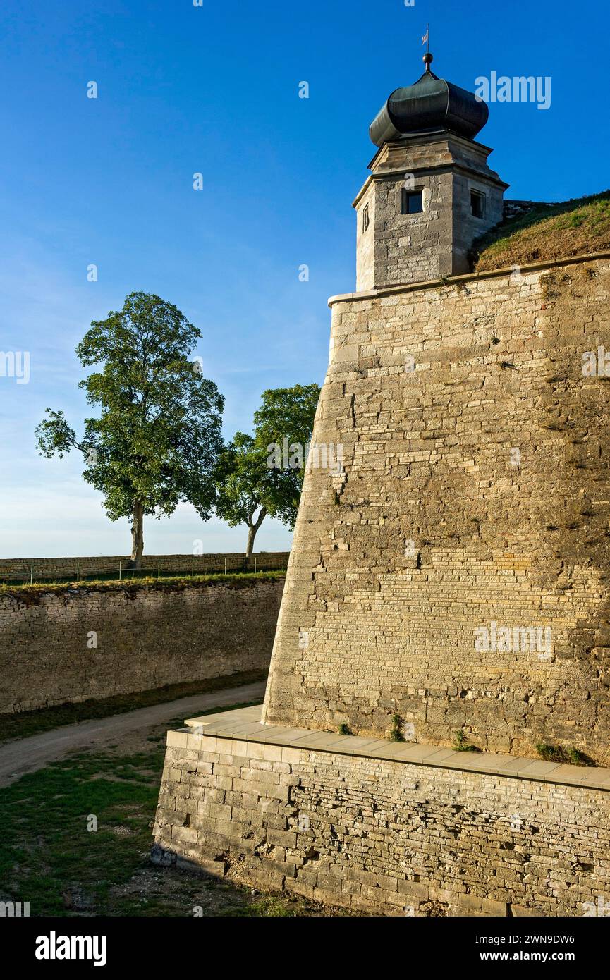 Guardhouse on fortress rampart, fortress wall with moat, bastion main ...