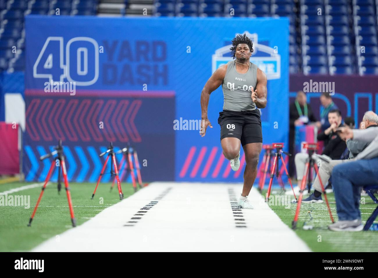 Baylor defensive lineman Gabe Hall runs the 40-yard dash at the NFL ...