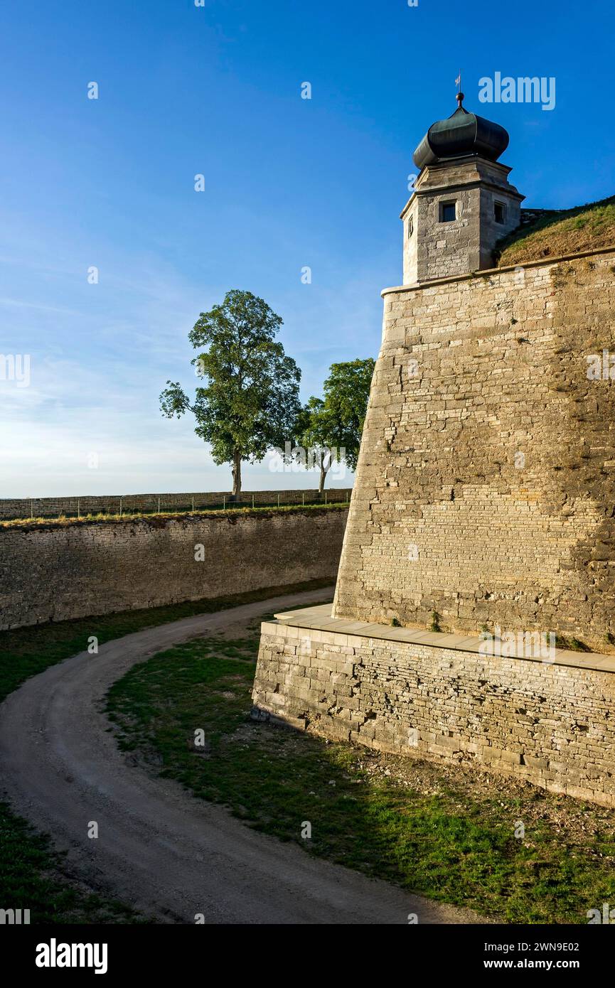 Guardhouse on fortress rampart, fortress wall with moat, bastion main ...