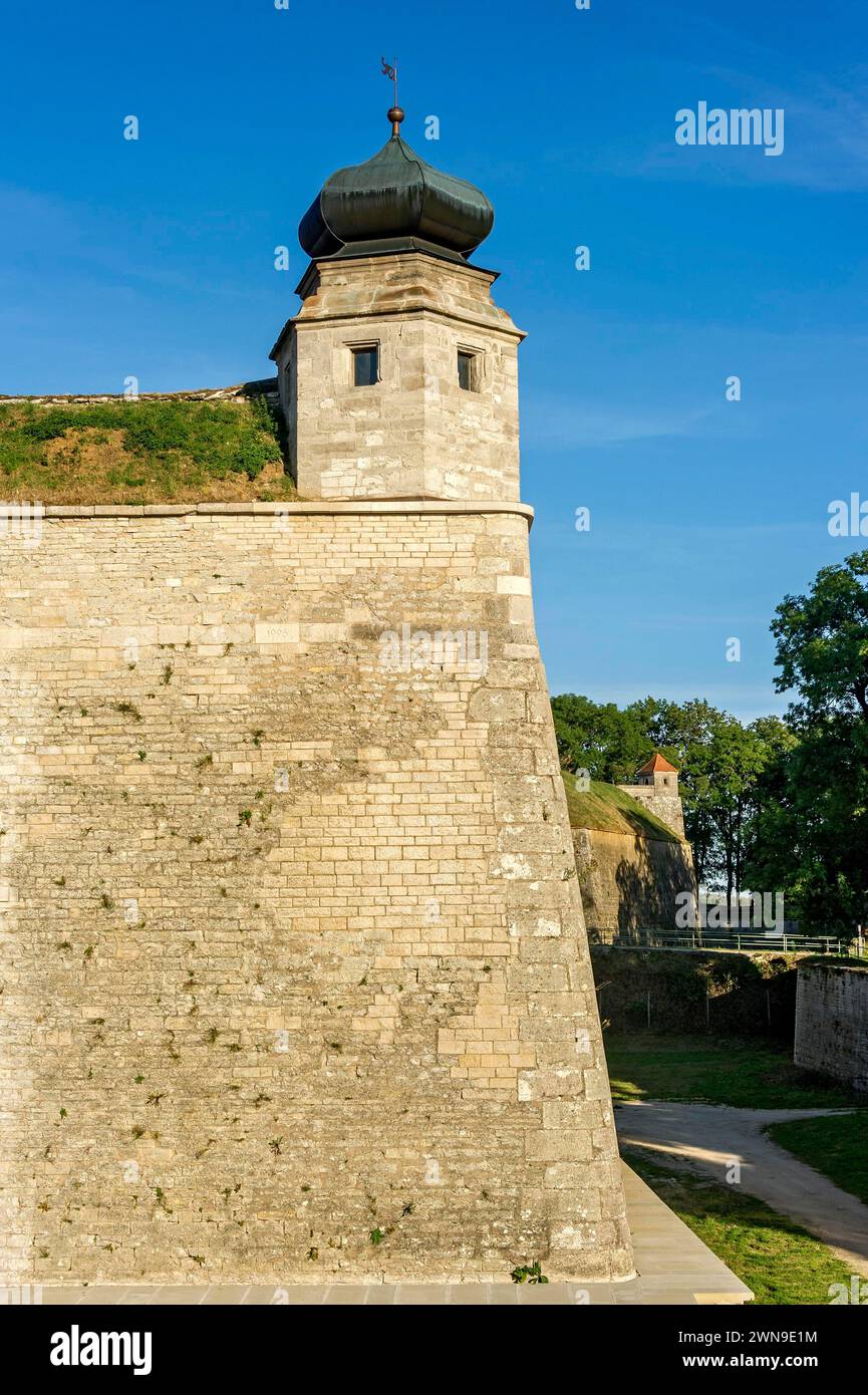 Guardhouse on fortress rampart, fortress wall with moat, bastion ...