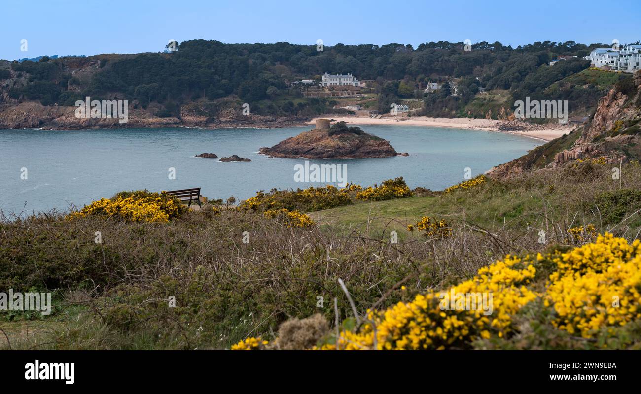Janvrin's Tomb in Portelet Bay on the island of Jersey Stock Photo - Alamy