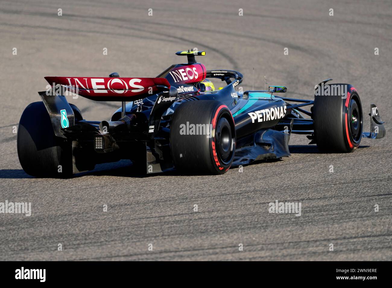 Mercedes driver Lewis Hamilton of Britain steers his car during the ...