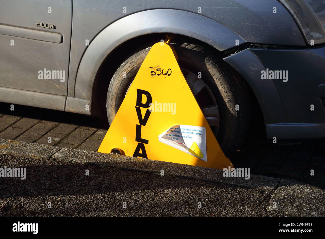 A local car park space occupied with another abandoned car with no tax ...