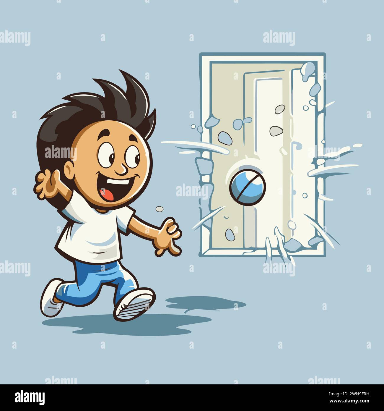 Breaking door Stock Vector Images - Alamy