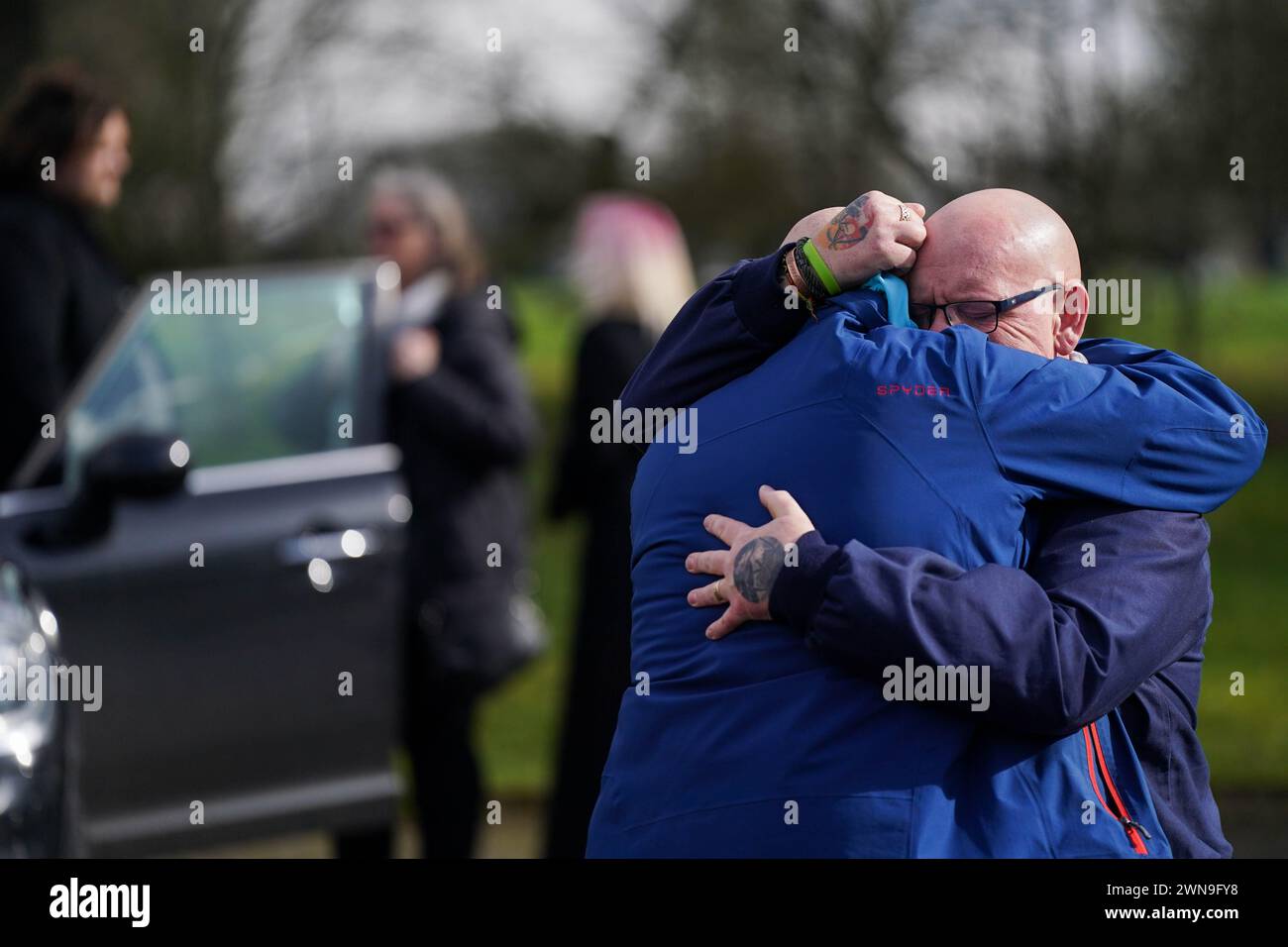 Harry Dunn's father Tim Dunn embraces family friend Radd Seiger after ...
