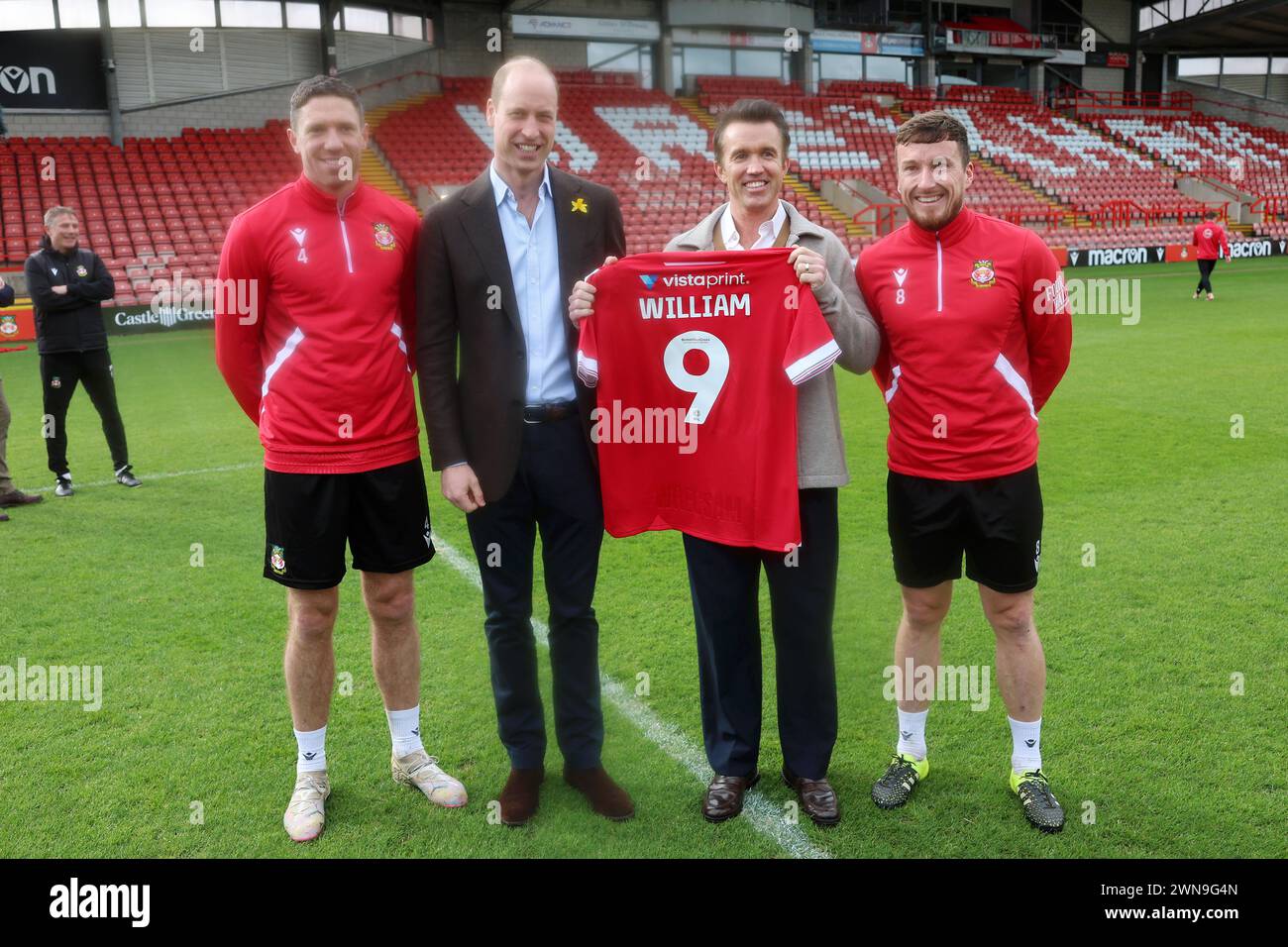 The Prince of Wales with his personalised Wrexham AFC shirt, meeting ...